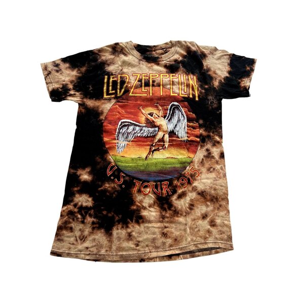 led zeppelin | Shirts | Led Zeppelin Tshirt In Black Brown Tie Dye ...